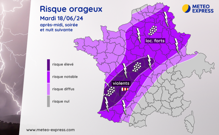 Multiples risques de forts orages de mardi à jeudi - Météo Express